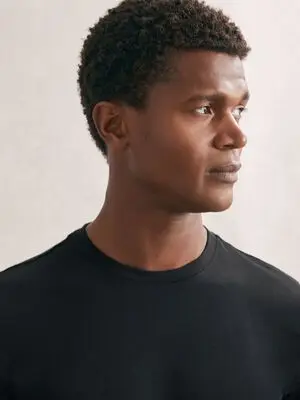 REISS Wheat Melange & Coco Brown Bless Pack Cotton Crew-neck Tailored-fit T-shirts-pack - Black