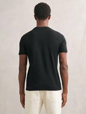 REISS Wheat Melange & Coco Brown Bless Pack Cotton Crew-neck Tailored-fit T-shirts-pack - Black
