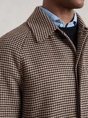 REISS Wool-blend Houndstooth Check Overcoat