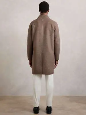 REISS Wool-blend Houndstooth Check Overcoat
