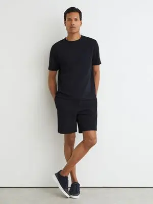 REISS Textured Drawstring Shorts - Navy