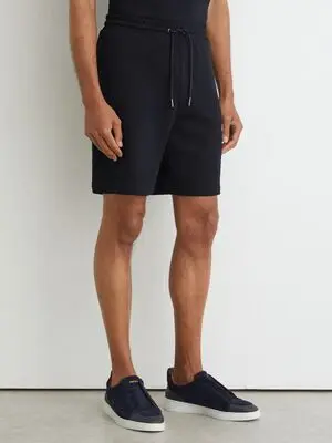 REISS Textured Drawstring Shorts - Navy