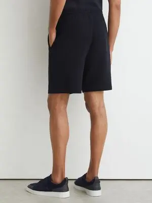 REISS Textured Drawstring Shorts - Navy