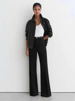 REISS Reiss Priya Patch-Pocket Flared Trousers Black