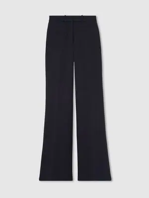 REISS Twill Patch-pocket Flared Trousers - Navy