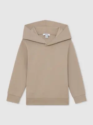 REISS 3-9 Yrs Premium Interlock-jersey Hoodie - Stone
