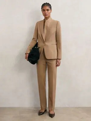 REISS Wool-blend Slim-leg Suit Trousers - Camel
