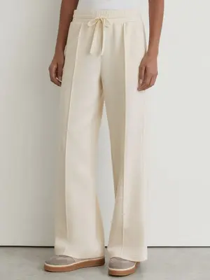 REISS Premium Interlock Wide-leg Joggers