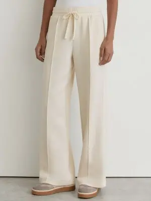 REISS Bella Premium Interlock Wide-leg Joggers