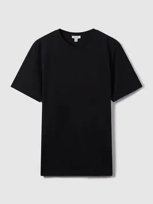 REISS Aquamarine Blue Marl Crew Neck T-shirt - Black