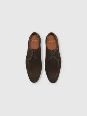 REISS Blake Lace-up Derby Shoes - Dark Brown