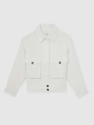 REISS Linen-blend Twin-pocket Jacket