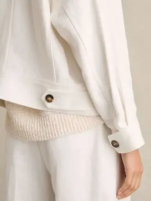 REISS Linen-blend Twin-pocket Jacket