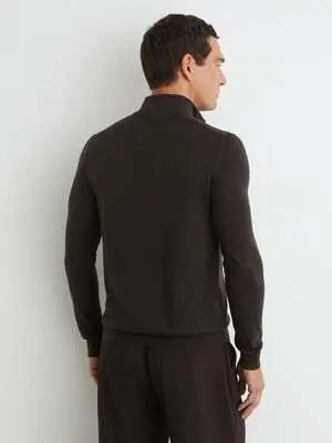 REISS Merino Wool Half-zip Funnel Neck Jumper