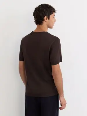 REISS Cotton- Crew-neck Modern-fit T-shirt - Dark Brown
