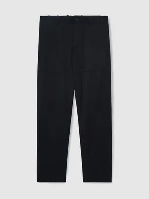 REISS Lyocell Cotton Wide Utility Trousers