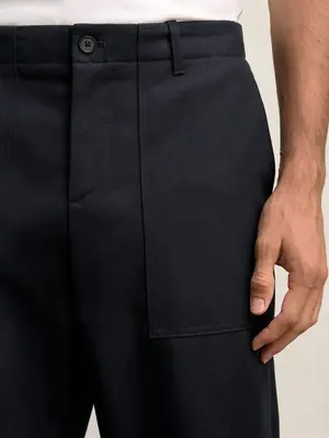 REISS Lyocell Cotton Wide Utility Trousers