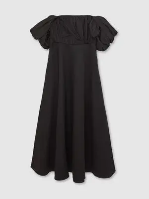 REISS Gathered Bardot Midi Dress