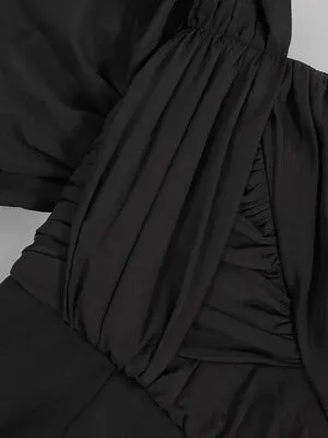 REISS Gathered Bardot Midi Dress