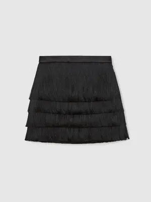 REISS Fringe Mini Skirt