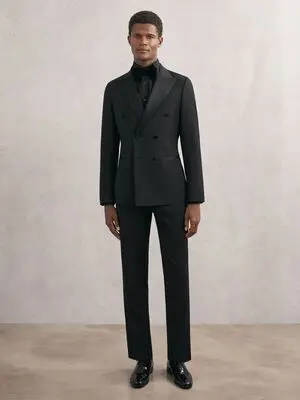 REISS Marcelular Fit Cotton Dinner Shirt - Black