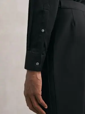 REISS Marcelular Fit Cotton Dinner Shirt - Black