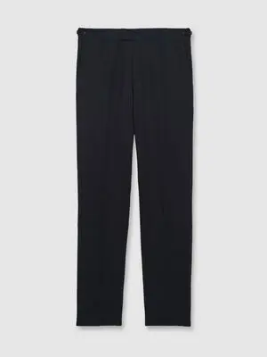 REISS Tailored Fit Linen Trousers - Navy