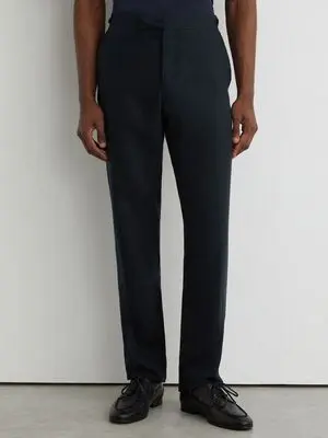 REISS Tailored Fit Linen Trousers - Navy