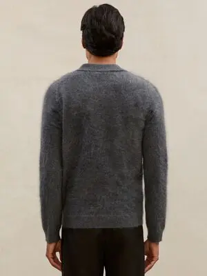 REISS Atelier Brushed-cashmere Polo Jumper