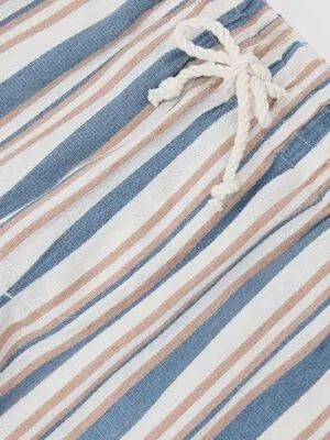 REISS Blue & Ecru Striped Drawstring Shorts - Blue/ecru