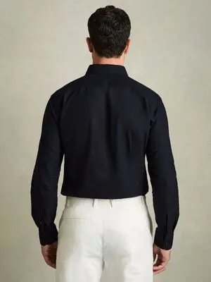 REISS Soft Wash Button Down Oxford Shirt - Navy