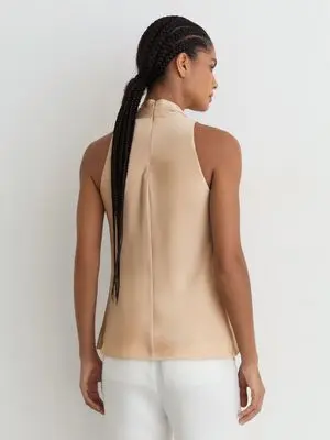 REISS Draped Scarf-detail Sleeveless Top