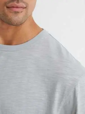 REISS Cotton Slub Relaxed-fit T-shirt - Light Blue