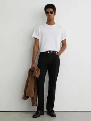 REISS Straight-leg Jeans - Solid Black