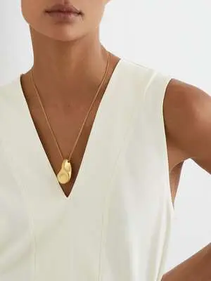 REISS Mira V-neck Shell Top - Cream