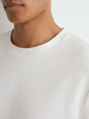 REISS Textured Modern-fit Crew-neck T-shirt - White