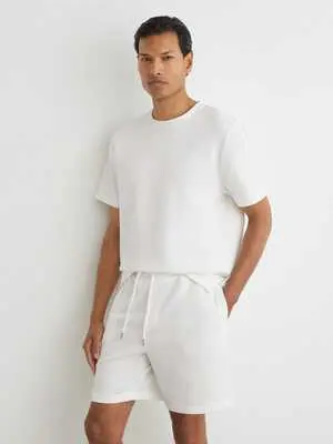 REISS Textured Modern-fit Crew-neck T-shirt - White