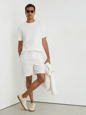 REISS Textured Modern-fit Crew-neck T-shirt - White