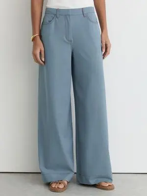 REISS Denim-look Wide-leg Trousers