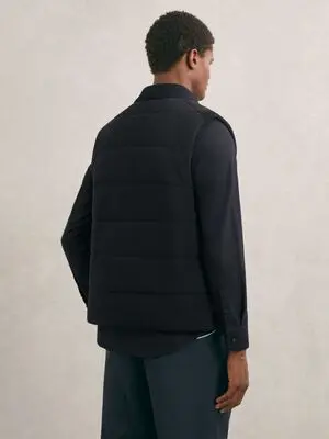 REISS Rib-knit Zip-through Gilet