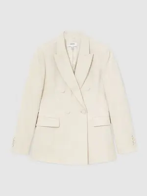 REISS Petite Jacquard Double-breasted Suit Blazer