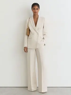 REISS Petite Jacquard Double-breasted Suit Blazer