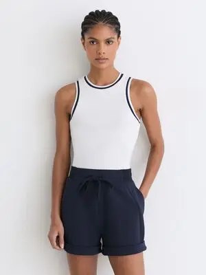 REISS Premium Interlock Drawstring Shorts