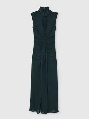 REISS Ruched Sleeveless Maxi Dress - Teal