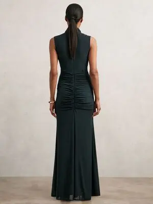 REISS Ruched Sleeveless Maxi Dress - Teal