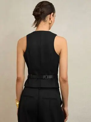 REISS Atelier Wool-blend Tuxedo Waistcoat