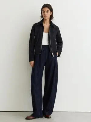 REISS Suede Zip-through Jacket