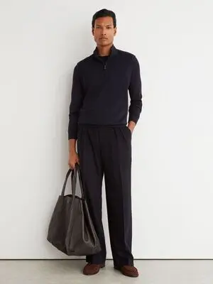 REISS Wool Half-zip Funnel-neck Vest