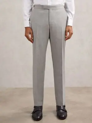REISS Wool-flannel Tailored-fit Suit Trousers