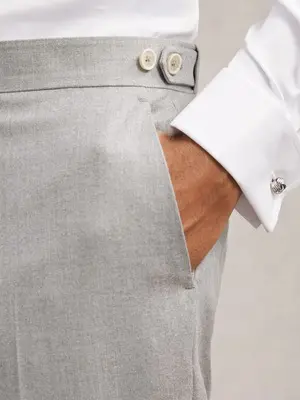 REISS Wool-flannel Tailored-fit Suit Trousers